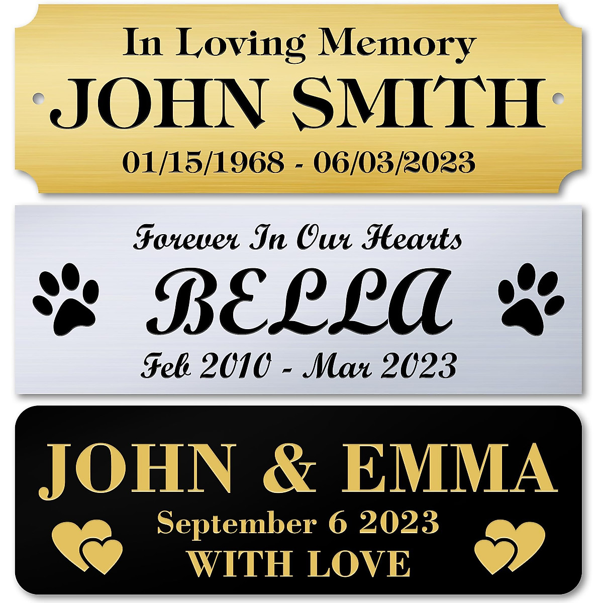 Engraved Name Plate Customized and Personalized, 1" x 3" Trophy, Picture Frame and Memorabilia Plate, 15 Color Options Prestige Collection by My Sign Center