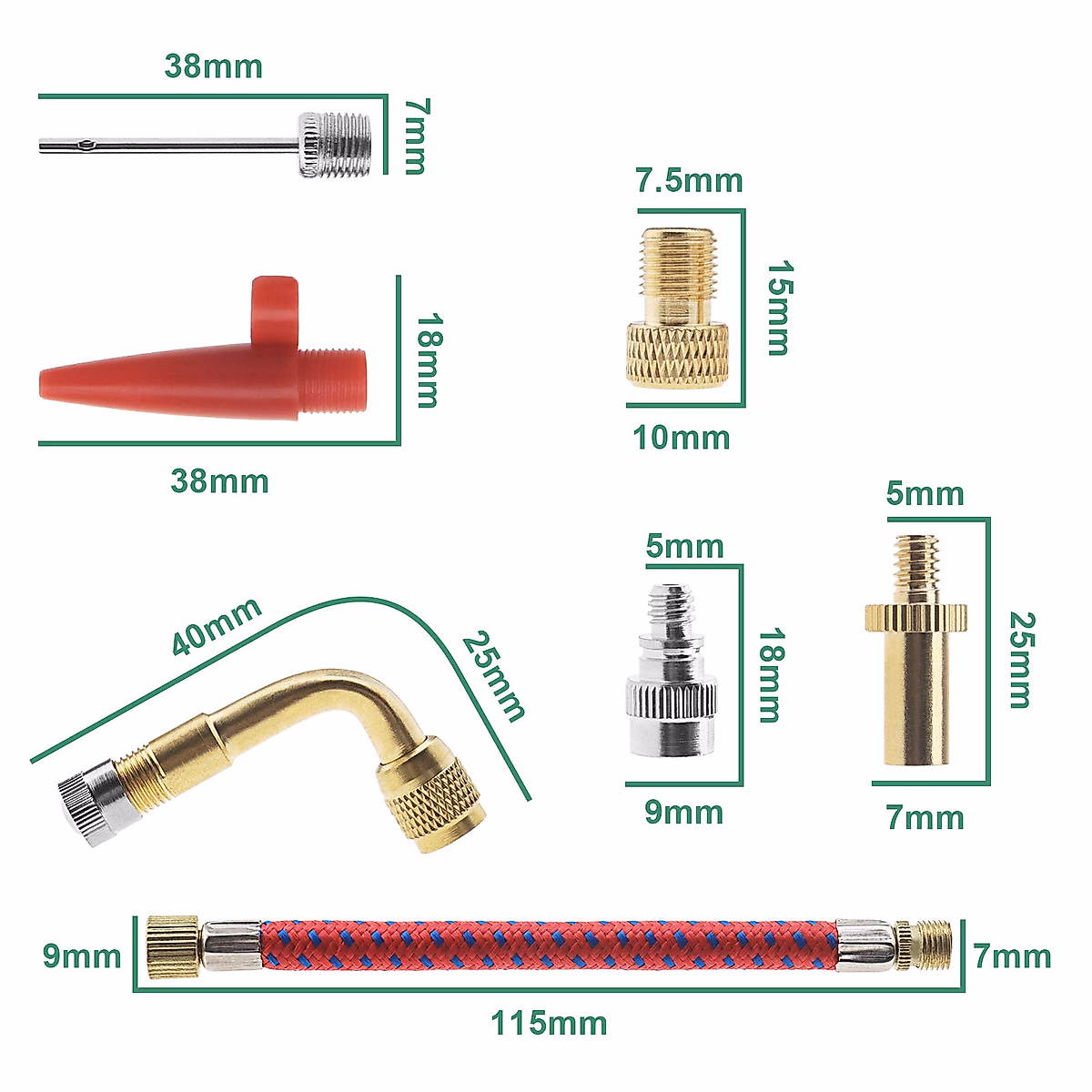 Create idea 12 Pcs Bike Ball Air Pump Accessory Sports Inflate Needle Nozzle Adapter Kit for Bicycle Football Inflatable Toys Air Mattress