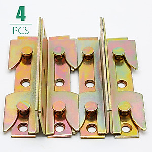 BokWin 4 Sets No Mortise Bed Rail Fittings Wooden Bed Frame Connectors Metal Bed Rail Fasteners