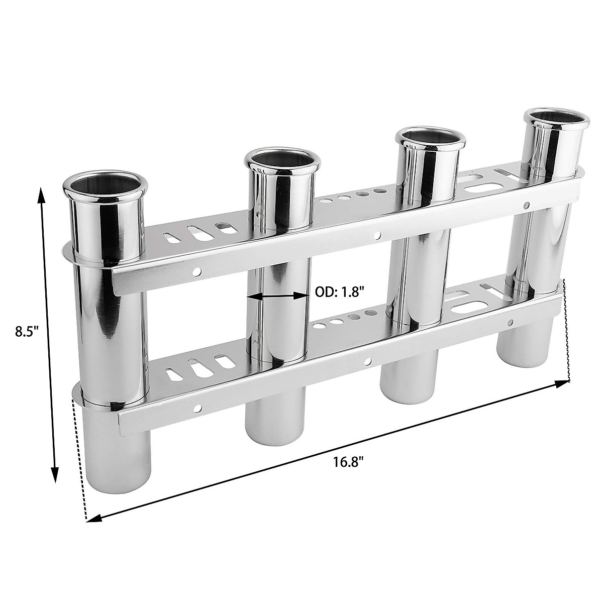 NovelBee 316 Stainless Steel 4 Tubes Fishing Rod Holder for Boat Marine Kayak Yacht