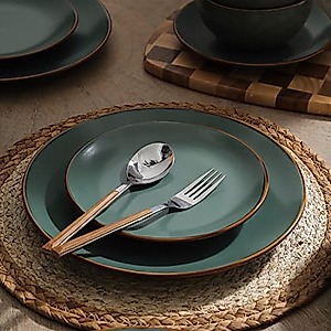 Stone Lain Brasa 16-Piece Dinnerware Set Stoneware, Green