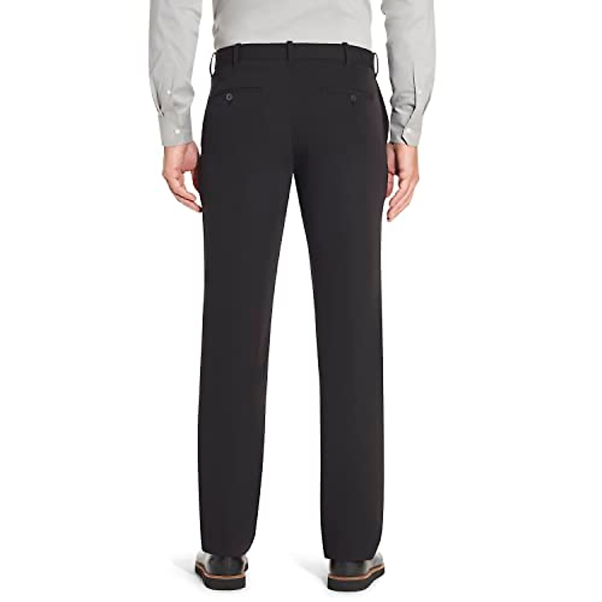 Van Heusen Men's Flex Straight Fit Flat Front Pant, Black, 36W x 29L