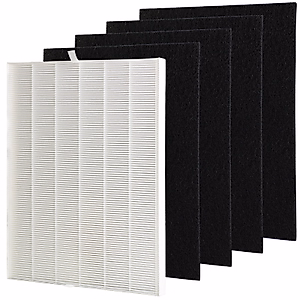 Aulavik 115115 Replacement Filter A Compatible with Winix C535, Winix PlasmaWave 5300, 6300, 5300-2, 6300-2, P300 Plasma wave Air Purifier, 1 True HEPA Filter + 4-Pack Carbon Pre-filters