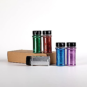 Extra Fine Glitter,5 Colors Glitter Pack,283g/10oz Craft Glitter Powder for Resin,Slime,Nail,Tumbler (5 Classic Metallic Colors)