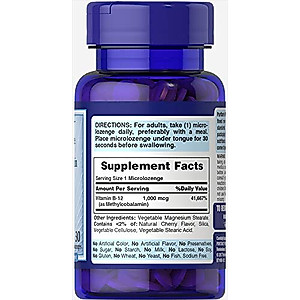 Puritan's Pride Methylcobalamin Vitamin B-12 1000 mcg