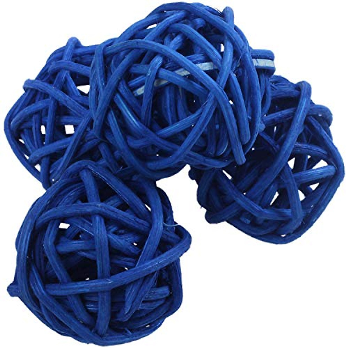Andifany 12 pcs 3cm Rattan Wicker Ball for Garden, Wedding, Party Decoration （Royal Blue）