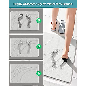 Stone Bath Mat, Diatomaceous Earth Shower Mat Nonslip Super Absorbent Quick Drying Bathroom Floor Mat for Kitchen Counter, Natural Bathroom Mat Stone Easy to Clean (23.7 x 15 .5inch)