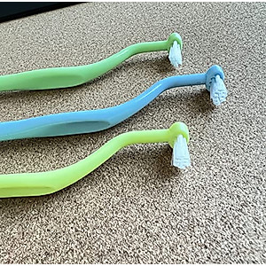 HRASY Orthodontic Toothbrush Small Tuft Toothbrush Tiny Compact Interspace Brush for Dental Implants, Braces and Teeth Detail Cleaning, 4 Pieces (4 Colors D)