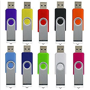 Mix Colors Lot Bulk 10 Pack Rotating USB Flash Drive Memory Stick U Disk Store Data Pen (10X 16MB (not GB))