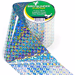 BIRD BLINDER The Original Bird Repellent Scare Tape - Bird Deterrent Tape (Diamond) - Scare Birds Away - Geese, Pigeon, Duck, Woodpecker - 147 Feet x 2-Inch Deterrent
