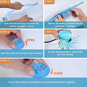 kissleaf Vacuum Storage Bags for Travel with Electric Air Pump,15 Pack(3 Jumbo,3 Large,3 Medium,3 Small,3 Roll Up Bags) Double Zip Seal Space Saver Bag for Comforters,Clothes,Mattress,Blanket, Duvets