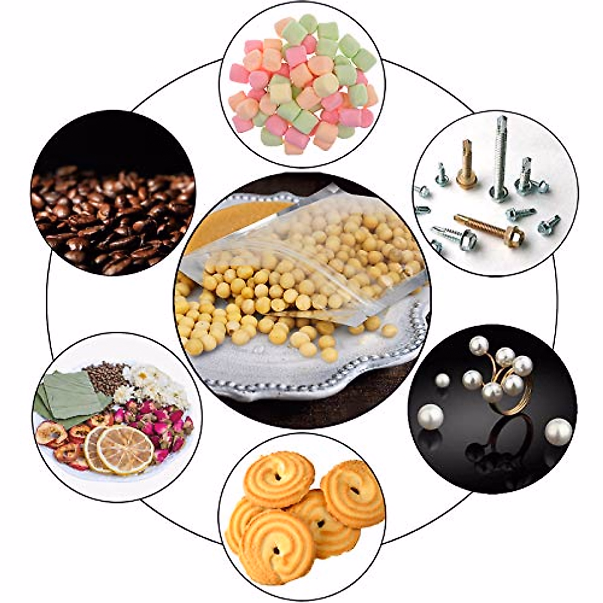 Resealable Mylar Bags | 100 Pcs 5 X 7 Inch | Smell Proof Ziplock Bag Heat Seal Cute Packaging Foil Food Bags Sealable Large Front Clear Plastic Silver for Storage Candy Beef Jerky Jewerly Product