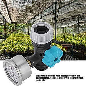 G3/4in Water Pressure Valve, Adjustable Water Pressure Regulator Valve with Pressure Gauge Greenhouse Garden Irrigation Controller