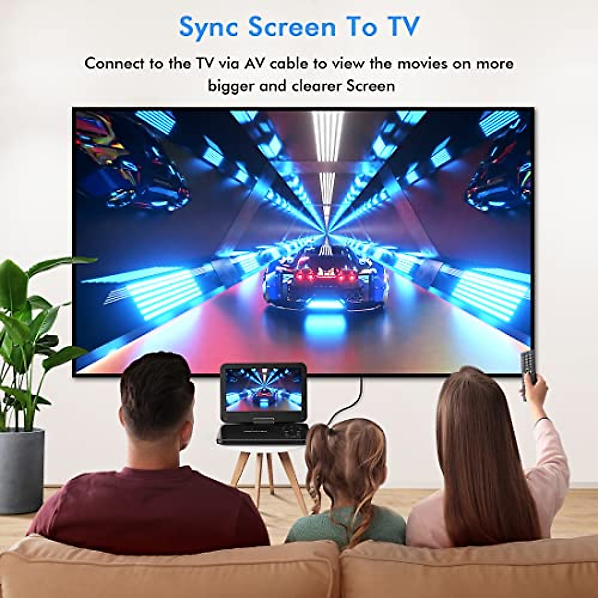 Portable DVD Player with 10.5" HD Screen by DBPOWER, Support Rechargeable,Multiple Disc Formats, USB/SD Card,with High Volume Speaker