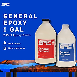 SPRESIN Clear 2 Part Epoxy Resin Kit for General Purpose, Tabletops, Wood Countertops, Encapsulation, Self-Leveling, Water Resistant, Impact Resistant - 1 Gal (0.5-Gal Part A + 0.5-Gal Part B)