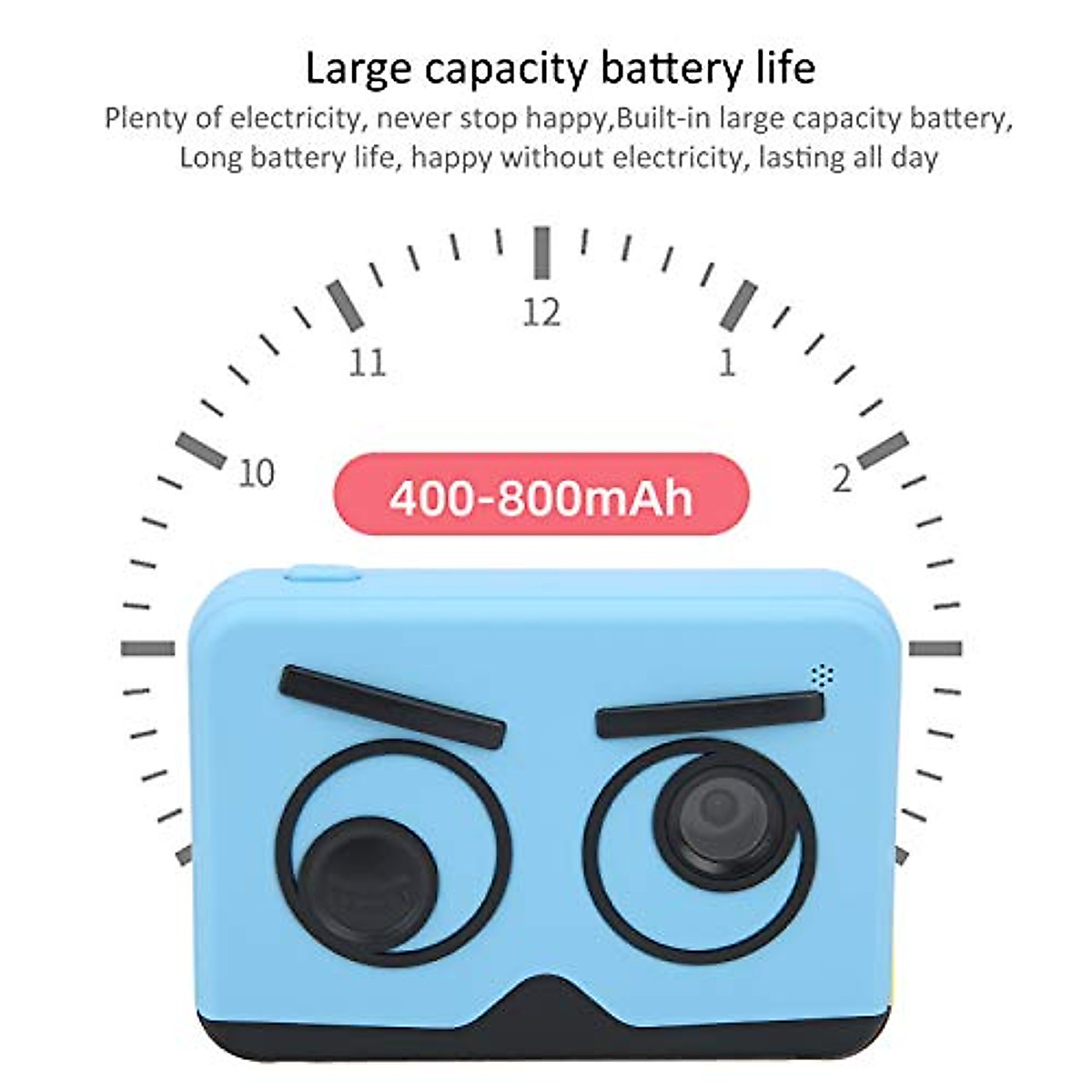 Video Camera, Electronic Gift Multifunction Dual Lens Mini IPS Screen Kids Camera with Anti-Lost Strap for Taking Photos for Recording Videos(Blue)