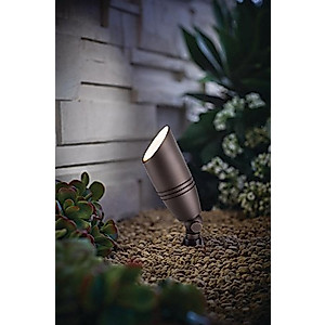 H-A Outdoor Brass Landscape Lightings Low Voltage Landscape Spotlight Kits with Ground Spike for Garden Patio,12V (1 Pack)