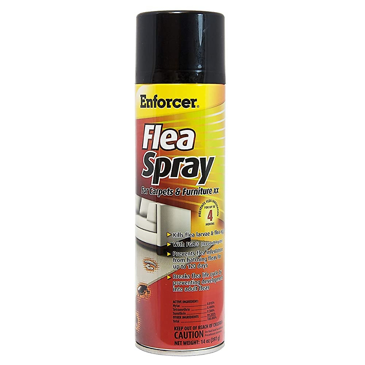 Enforcer Flea Spray for Carpets & Furniture - 14 oz (Case of 12) ENFS14 - Kills Fleas, Ticks & Carpet Beetles