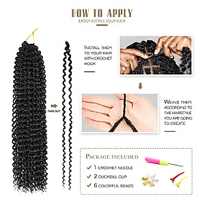 Dansama Passion Twist Hair Water Wave Crochet Hair for Black Women, Long Bohemian Braiding Hair for Boho Locs, Faux Locs, Butterfly Style Crochet Braids Hair Extensions (18inch, 1B, Economy Pack)