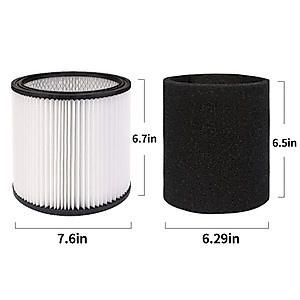 90304 Replacement HEPA Cartridge Filters with Lid, Compatible with Shop-Vac Shop Vac 90304, 90350, 90333, 903-04-00, 9030400, 90585 5 Gallon and Above Wet Dry Vacuum Cleaners, 2 Pack