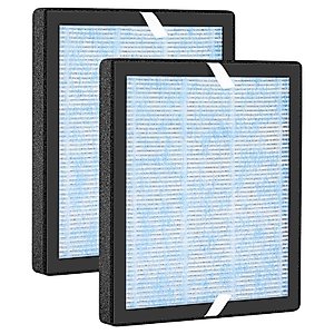 R1 P1801 P1802 True HEPA Replacement Filters Compatible with YIOU R1 and Elechomes P1801/ P1802 Air Purifier, 3 Stage Filtration System, H13 True HEPA Filters, 2 Pack