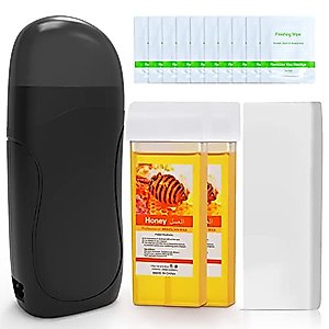 Roll on Wax Kit, Wax Roller Kit, Roll on Wax Warmer for Hair Removal, Roll on Wax for Larger Areas of the Body, At Home Waxing Kit for Women and Men
