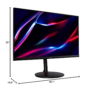 Acer Nitro 31.5" WQHD 2560 x 1440 Gaming Monitor | AMD FreeSync Premium | Agile-Splendor IPS | 165Hz | Up to 0.5ms | ZeroFrame Design | Display Port 1.4 & 2 x HDMI 2.0 Ports | XV320QU Lmbmiiphx,Black