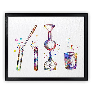 Dignovel Studios 8X10 Unframed Chemical Lab Test Tubes Pipette Chemistry Medical Art Laboratory Science Biology Education Watercolor Art Print Poster Wall Hanging Decor DN800