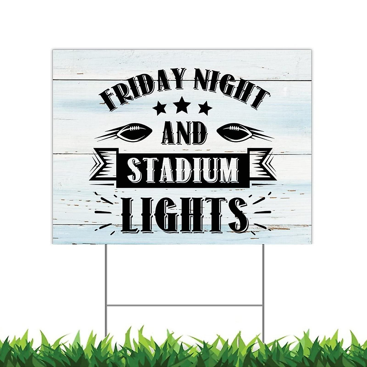 Garden Lawn Sign Friday Night and Stadium Lights Corrugated Yard Sign Funny Housewarming Gift Motivational Quotes for Garage Sales Rent Open House Construction 18"x24"