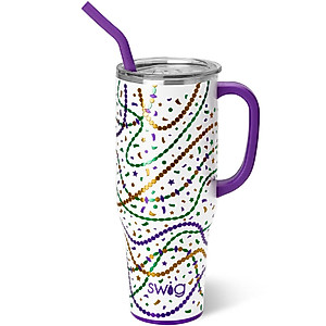 Swig Life 40oz Mega Mug, 40 oz Tumbler with Handle and Straw, Cup Holder Friendly, Dishwasher Safe, Extra Large Insulated Tumbler, Stainless Steel (Hey Mister!)