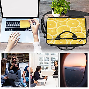 Lemon Fruit Laptop Computer Bag Waterproof Shoulder Messenger Bag 13-15 inch Durable Laptop Tote Bag with Shoulder Strap Handle Lightweight Crossbody Briefcase