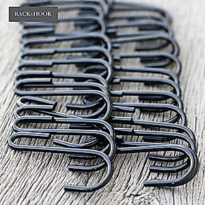 WALLNITURE Multipurpose S Shape Utility Hooks Stainless Steel Black 3.5 Inches Set of 10