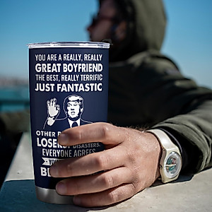 Aurahouse Christmas Gifts for Boyfriend, Funny Boyfriend Gifts Tumbler 20 Oz, Birthday Gifts for Boyfriend, Anniversary Boyfriend Gifts, Father's Day Gifts for Him Boyfriend, Valentines Day Cup