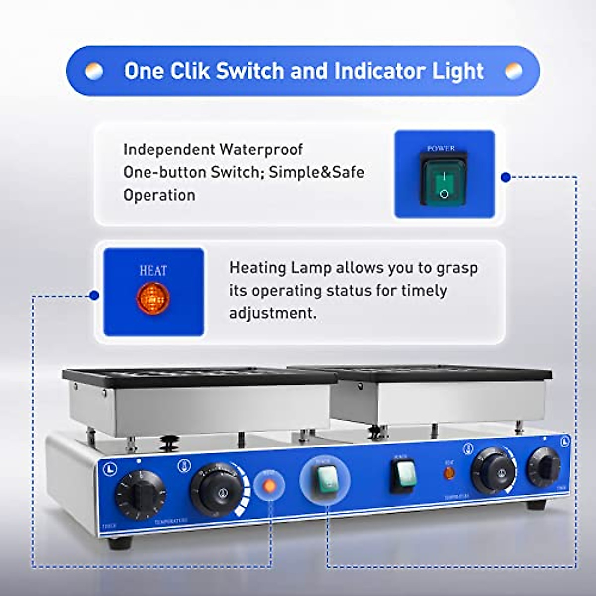 Mini Dutch Pancake Baker, 1.8" 50PCS 1700W Commercial Electric Nonstick Waffle Maker Machine,1.8 Inches Pancake Maker Machine Dutch Grill For Home Kitchen Restaurant Snack Dessert