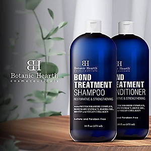 Botanic Hearth Hair Bond Treatment Shampoo and Conditioner - For Dry Damaged and Color Treated Hair - Helps Hair Growth, Thickening & Shine - Sulfate Free - For Men & Women - USA Made - 16 floz each