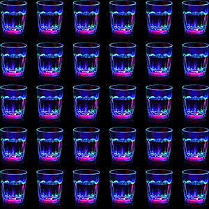 Light Up Cups LED Flash Light Up Drinking Glasses Bar Night Club Party Drink Tumblers Multicolor LED Tumblers for Christmas Birthdays Weddings Sporting Events Festivals Indoor Bars (30 Pieces)