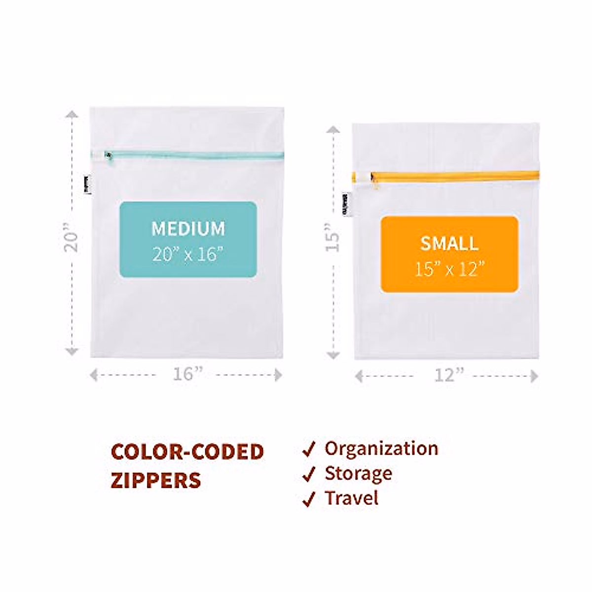 Mamlyn Mesh Laundry Bag for Delicates, (1 Medium, 1 Small) and Cotton Canvas Tote Bag with handles