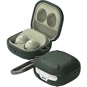 Ringke Onyx Compatible with Samsung Galaxy Buds 2 Pro/Pro / 2 / Live/FE Case, Oil & Dirt Resistant Non-Slip Cover - Dark Green