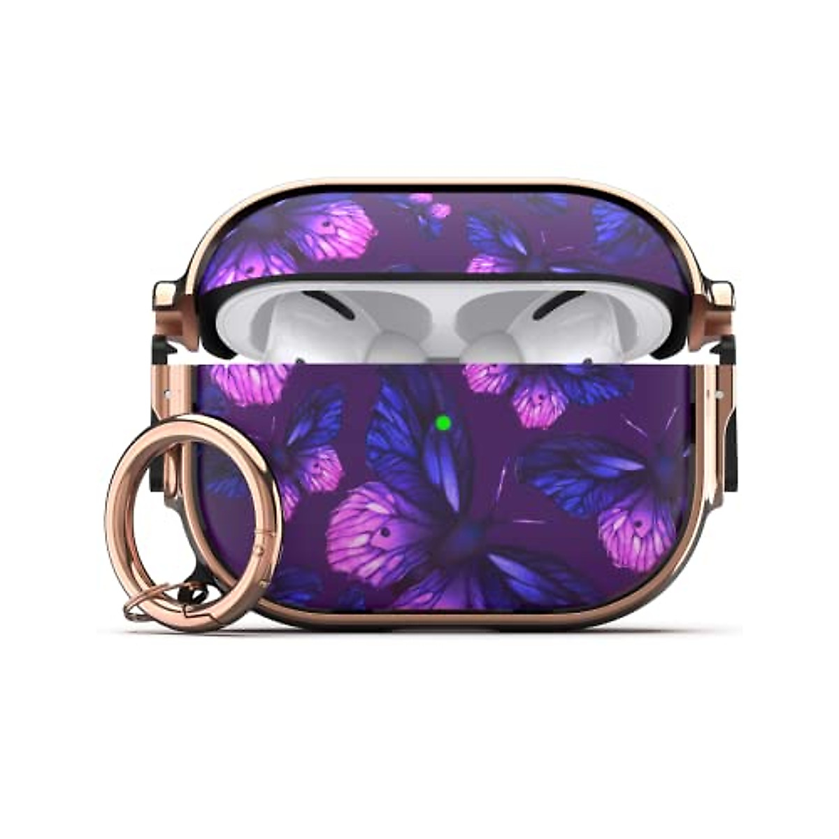 GuarzFun case for AirPods Pro 2 & AirPod Pro, AirPod Pro case with Lock, AirPod Pro 2 case for Women Man (Purple Butterfly)