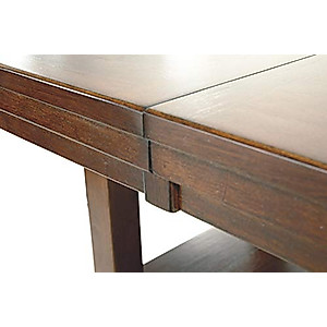 Signature Design by Ashley Ralene Traditional 36" Counter Height Dining Room Extension Table, Medium Brown