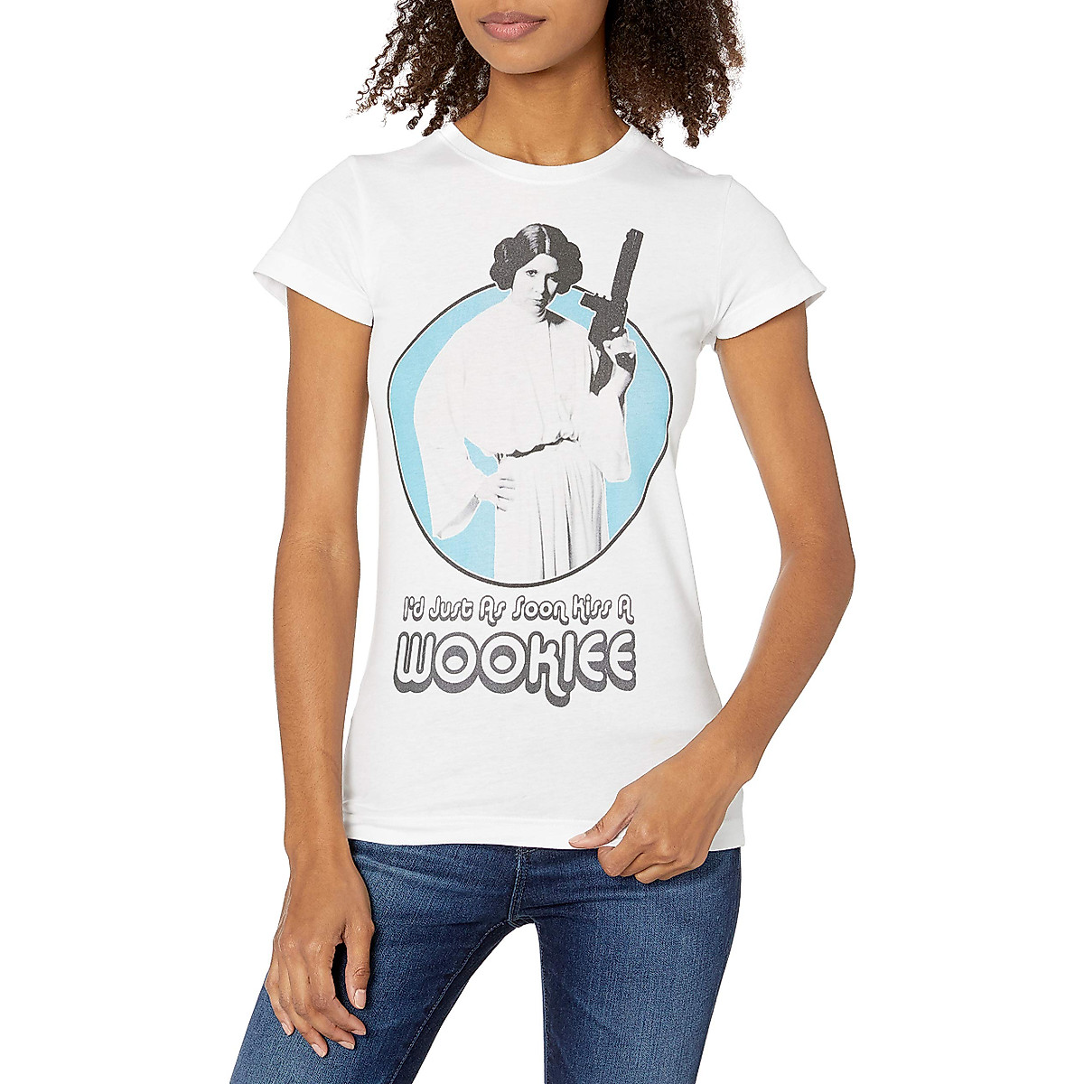 Star Wars Juniors Kissing Wookies Graphic Tee, White, S