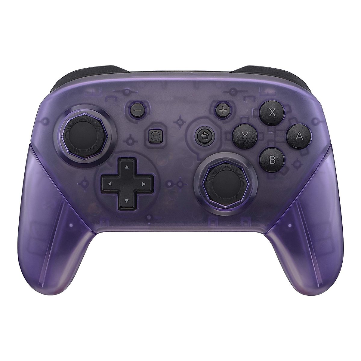 eXtremeRate Clear Atomic Purple Octagonal Gated Sticks Faceplate Backplate Handles, DIY Replacement Grip Housing Shell Cover for Nintendo Switch Pro Controller- Controller NOT Included