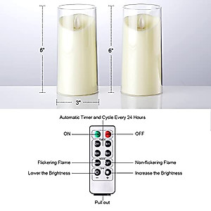 DALANG Flickering Flameless LED Candles with Remote Control and Timer, Ideal for Halloween, Christmas,Partty and Home Decor,Gifts for Wife,Mother,Friend,Set of 4(White 3”Dx6“H)