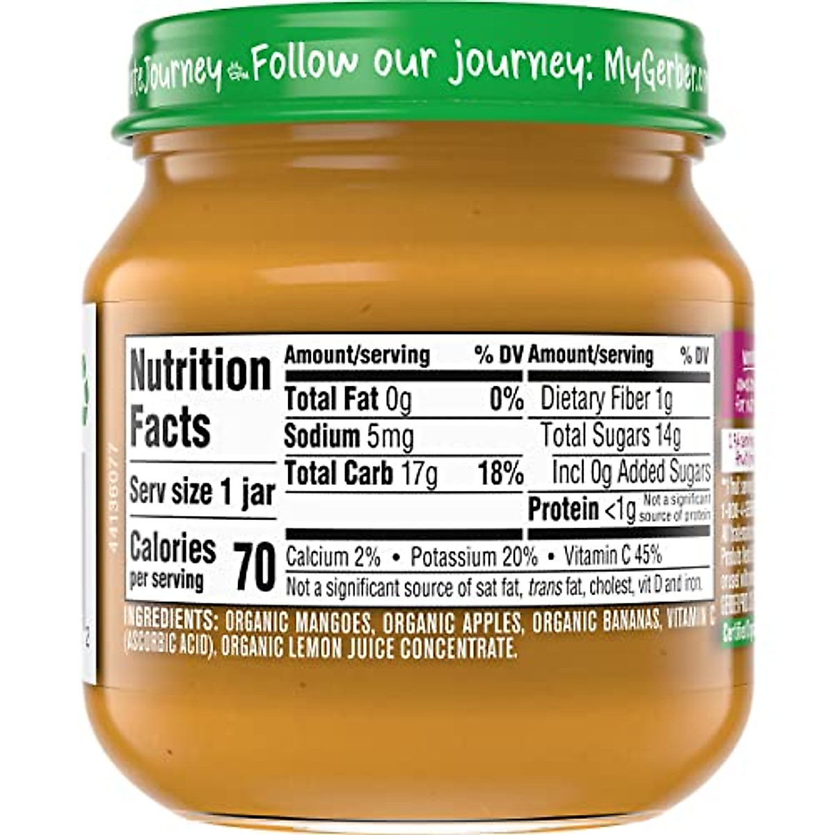 Gerber Organic for Baby Wonder Foods 2nd Foods Baby Food Jar, Mango Apple Banana, USDA Organic Pureed Baby Food with Superfoods, 4-Ounce Glass Jar (Pack of 6)