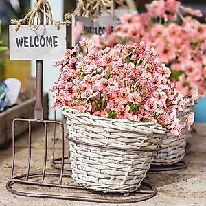 BLUEGUAN Outdoor Artificial Flowers, 30 Bundles Faux Artificial Flowers with 540 Small Fabric Flowers with UV Resistant Ideal ​Garden Decor for ​Women or Men