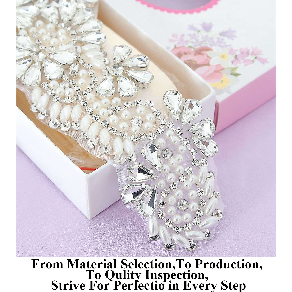 Pardecor Belt with Rhinestone Bridal Wedding Dress Belt Silver Crystal Rhinestone Pearl Belts Beaded Women's sash for Bridesmaid Gowns