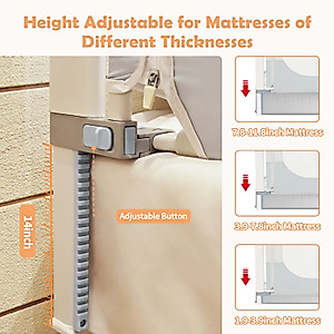 Letfonmo Bed Rail for Toddlers, 78.7" Baby Bed Rail Guard with Upgraded Durable Material, Sturdy Toddler Bed Rail No Gap, Easy to Install Bed Guard Rail for Queen King Twin Full Size Bed (1 Piece)