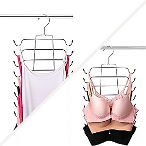 GRETD Rotated Hanger Clothes Rack Storage Practical Anti Slip Folding 16 Hooks Silver Multi Use Organizer Closet (Color : Silver, Size : One size)