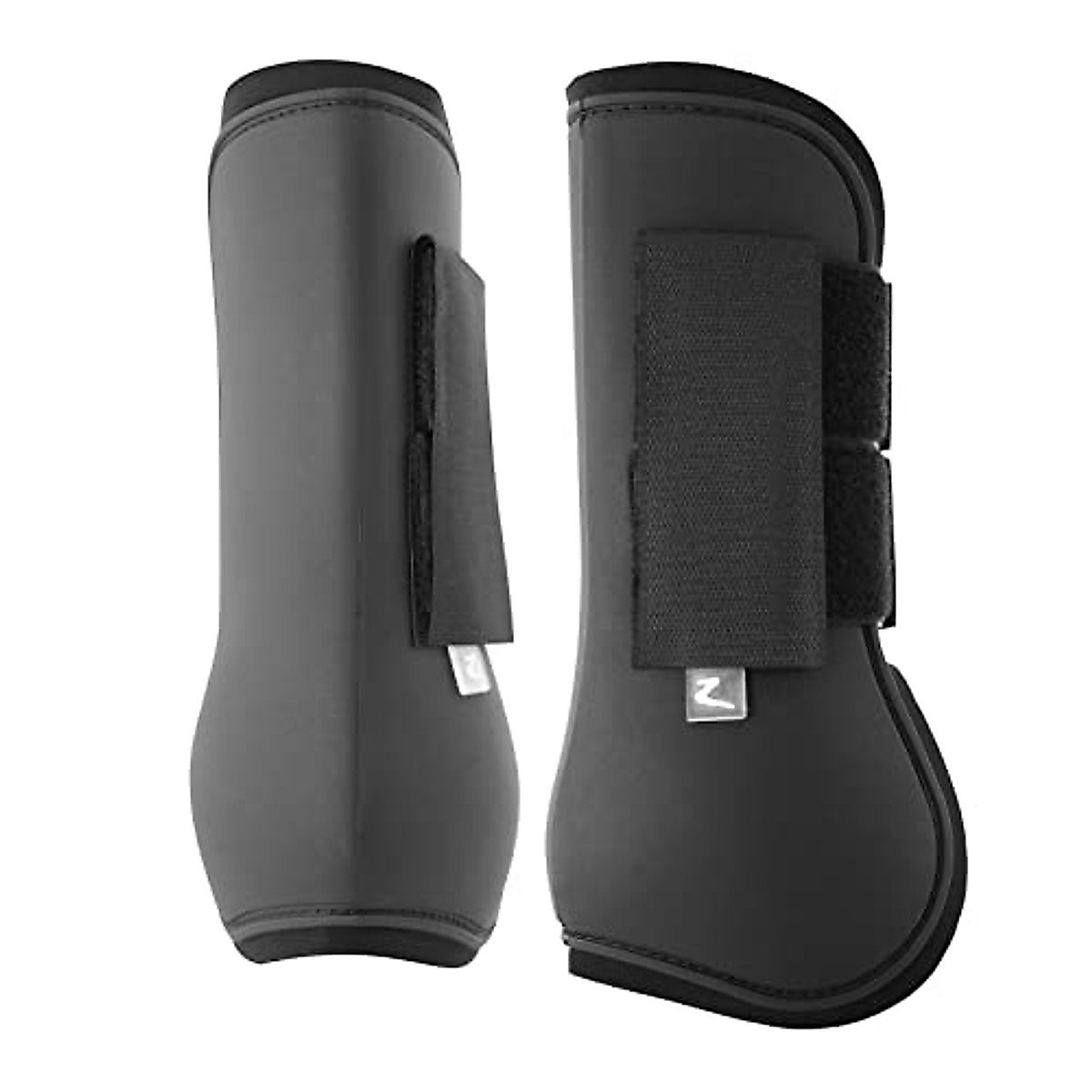 HORZE Adjustable Horse Tendon Boots - Protective, Lightweight, Open Front Boots for Jumping, Trail Riding, and Turnout (Sold in Pairs) - Black - Horse