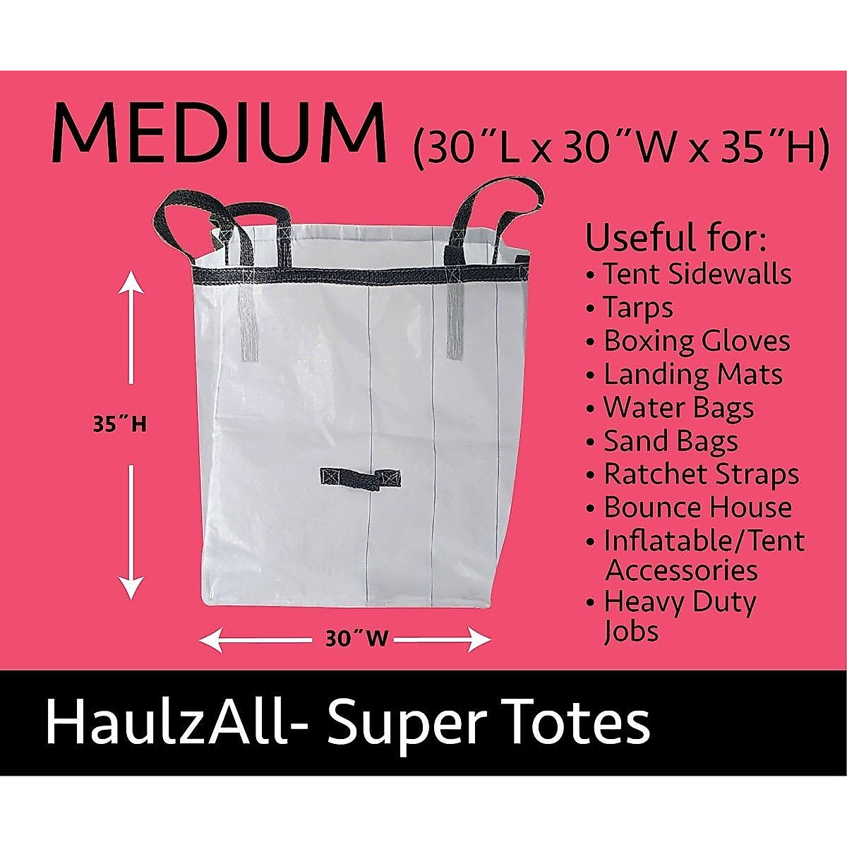 CarryAll Reusable Medium Tote Bags, Reuseable Grocery Bags, Square Heavy Duty Collapsible Storage Bins